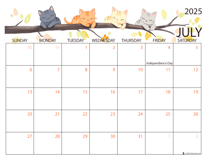 Printable July Calendars - Get Ready for Summer!