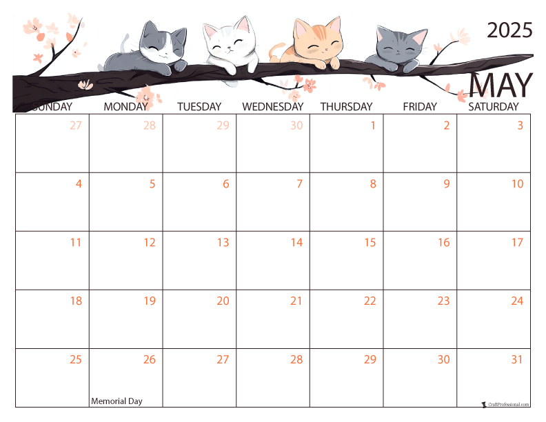Download Your Free Printable May 2025 Monthly Calendar Today
