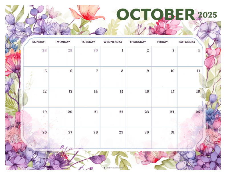 October Calendars - Plan Your Month with Our Free 2025 Printables!