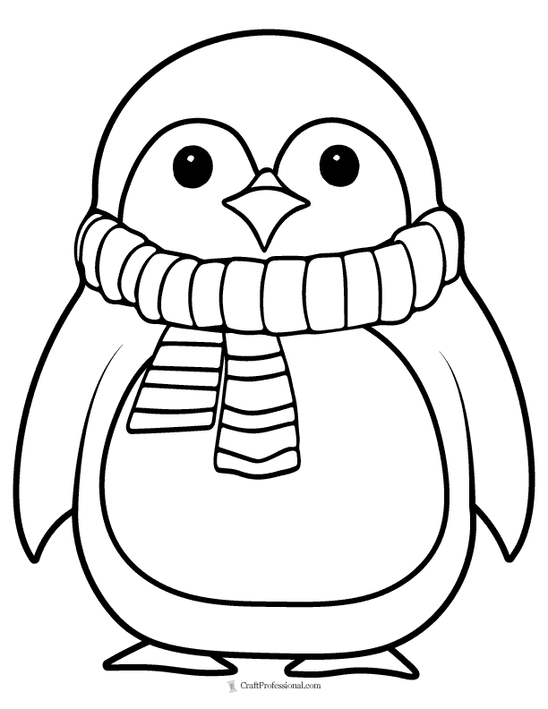 Winter Penguin Coloring Pages