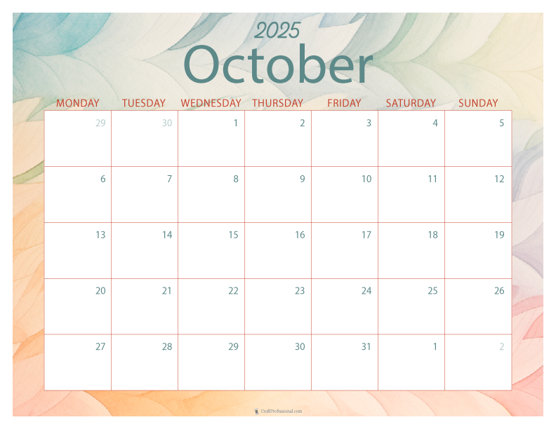 October Calendars - Plan Your Month with Our Free 2025 Printables!
